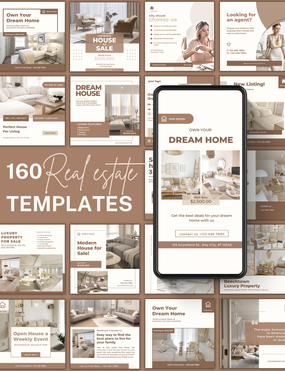 Stationery Paper & Party Supplies Real Estate Instagram Post Templates ...