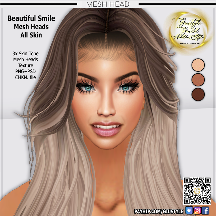 BEAUTY SMILE MESH HEAD ALL SKIN ZELL #PNG PSD - Payhip