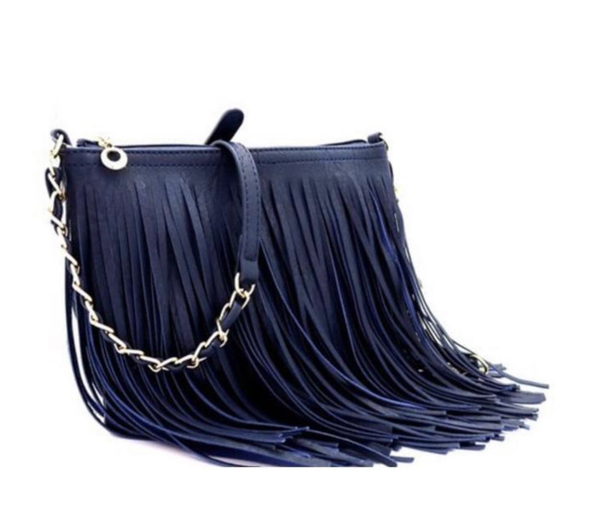 Navy Fringe Crossbody Bag - Payhip