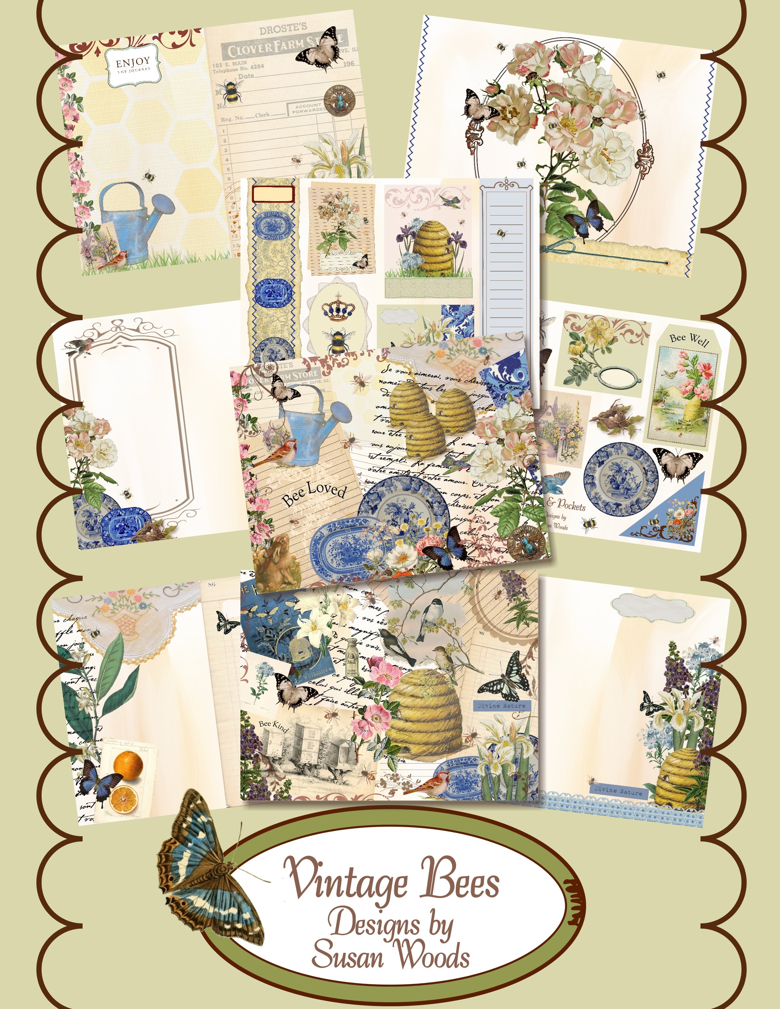 Vintage Bee Journal Digital Kit - Payhip