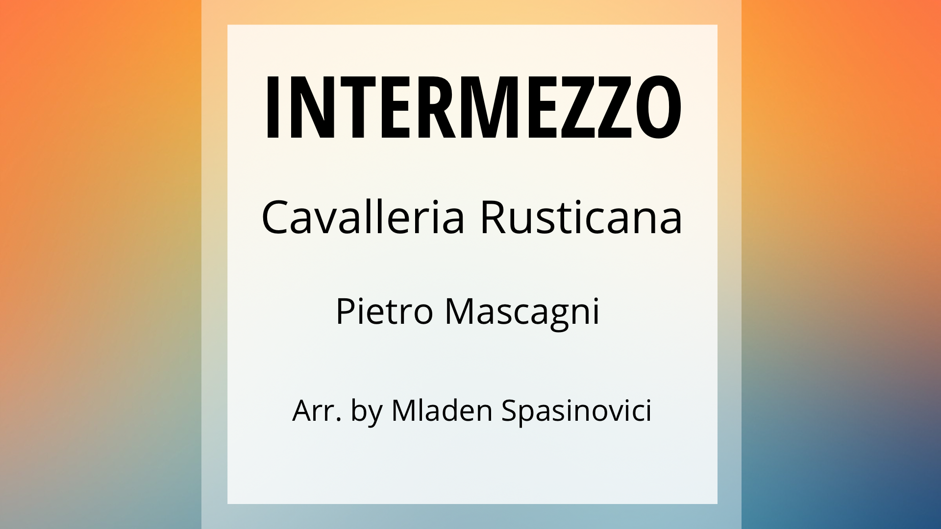 Intermezzo Sinfonico 'Cavalleria rusticana' - Pietro Mascagni - harp orchestra - Payhip