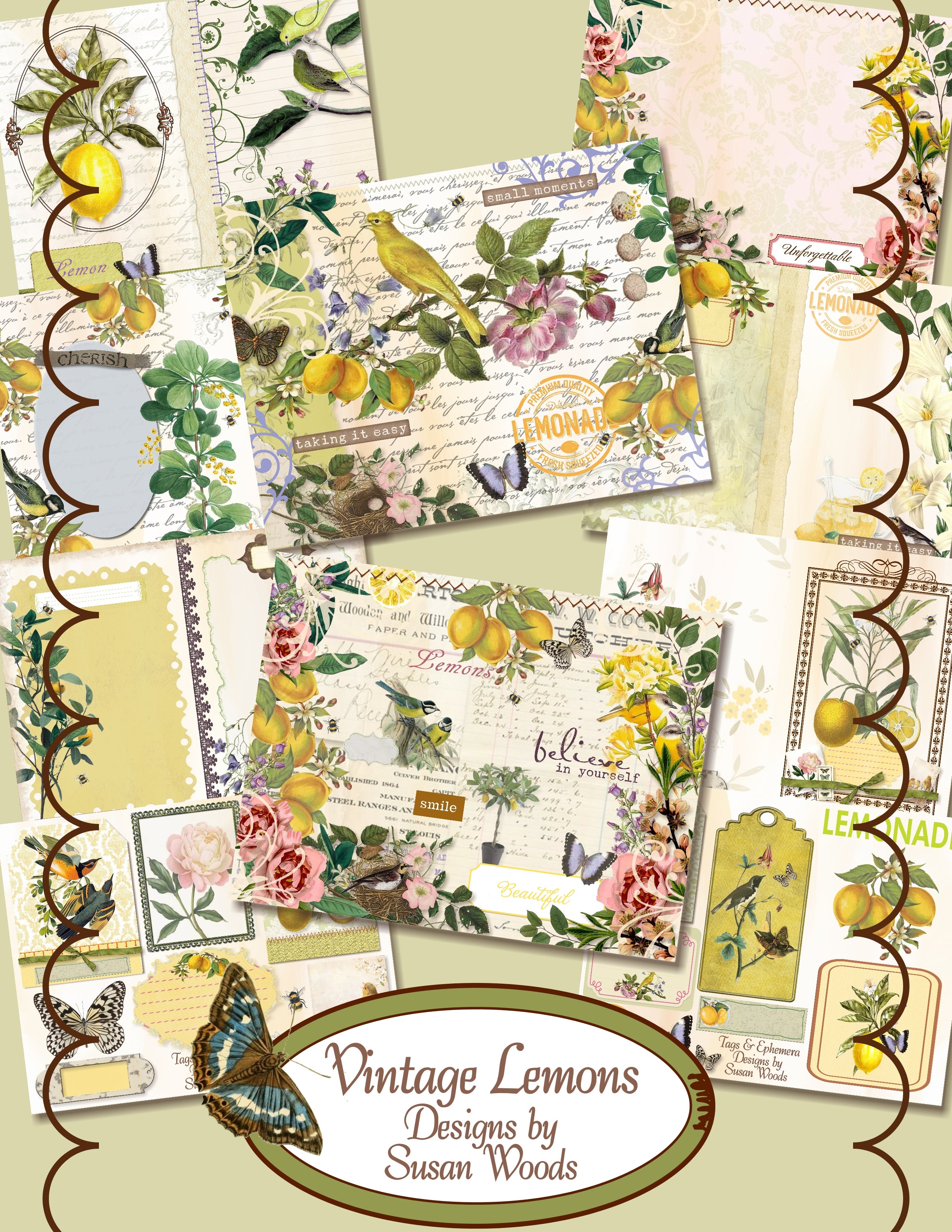 Vintage Lemons Journal Digital Kit - Payhip