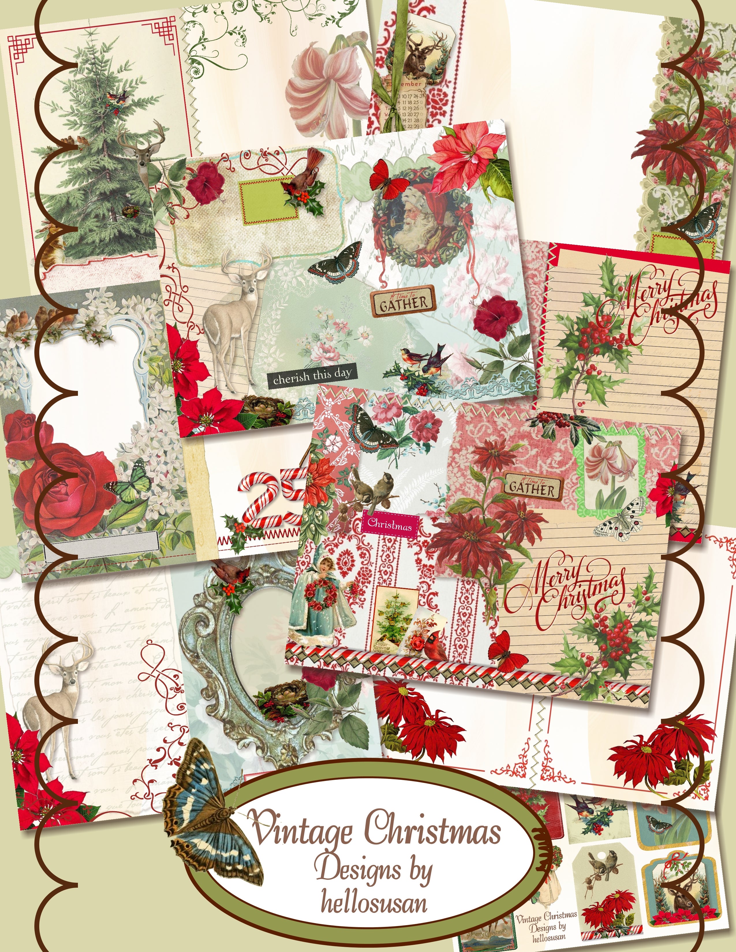 Vintage Christmas Journal Digital Kit - Payhip