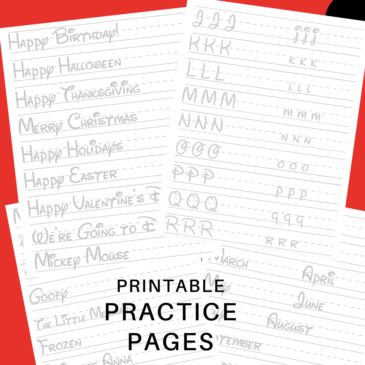 Theme Park Fun Font Hand lettering Practice - Payhip