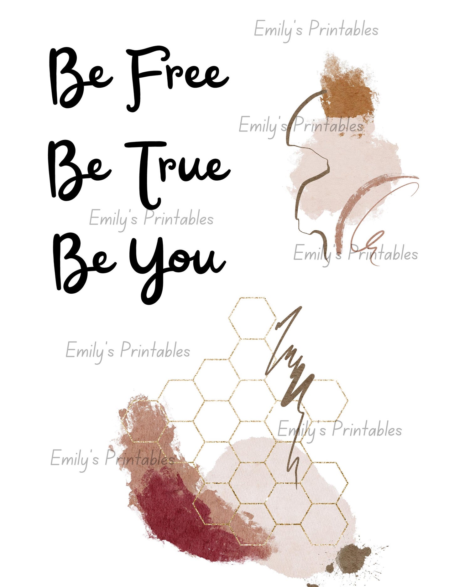 Be Free Be True Be You Printable Wall Art Quote - Payhip