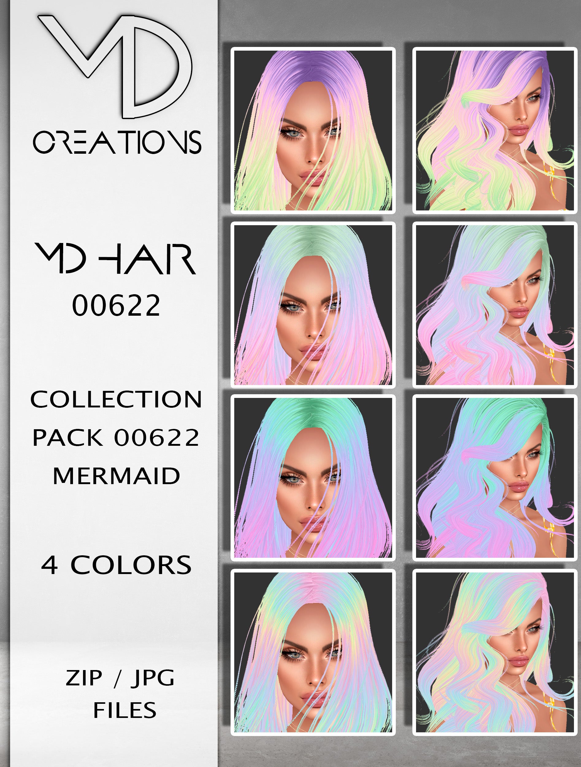 MD Hair 00622 - Pack Mermaid - IMVU - Textures - Payhip
