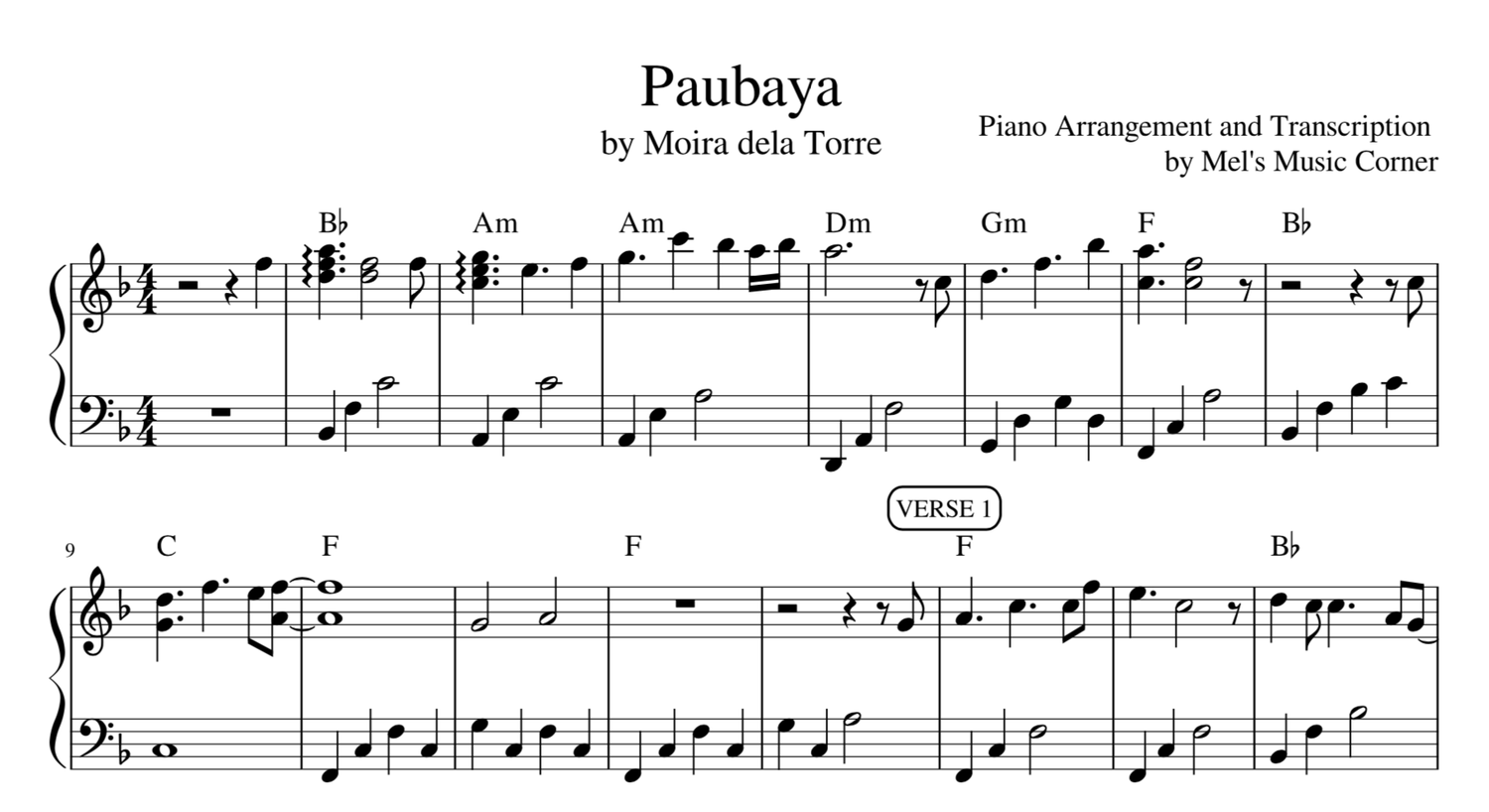 Paubaya by Moira sheet music - Payhip