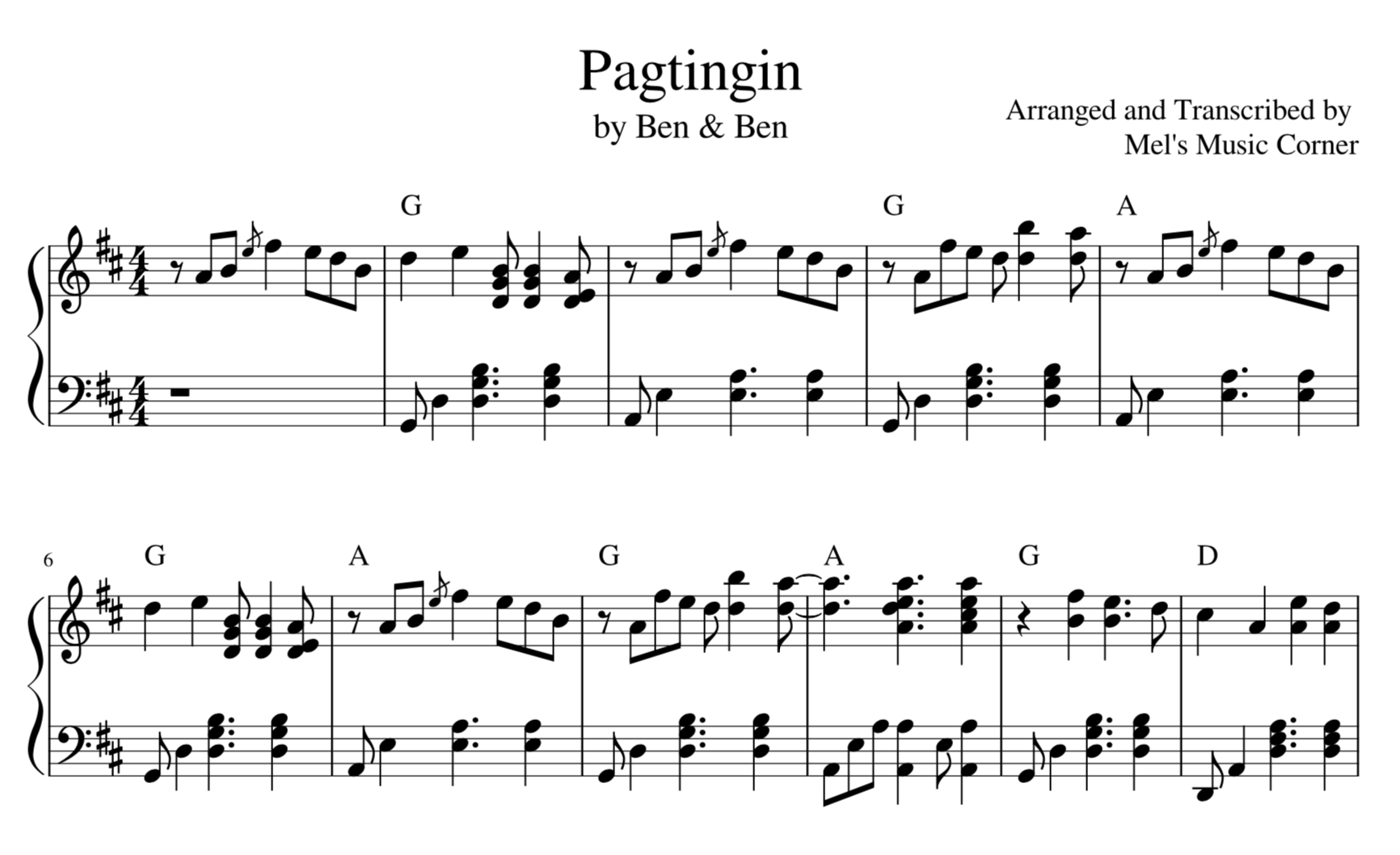 Pagtingin by Ben& sheet music - Payhip