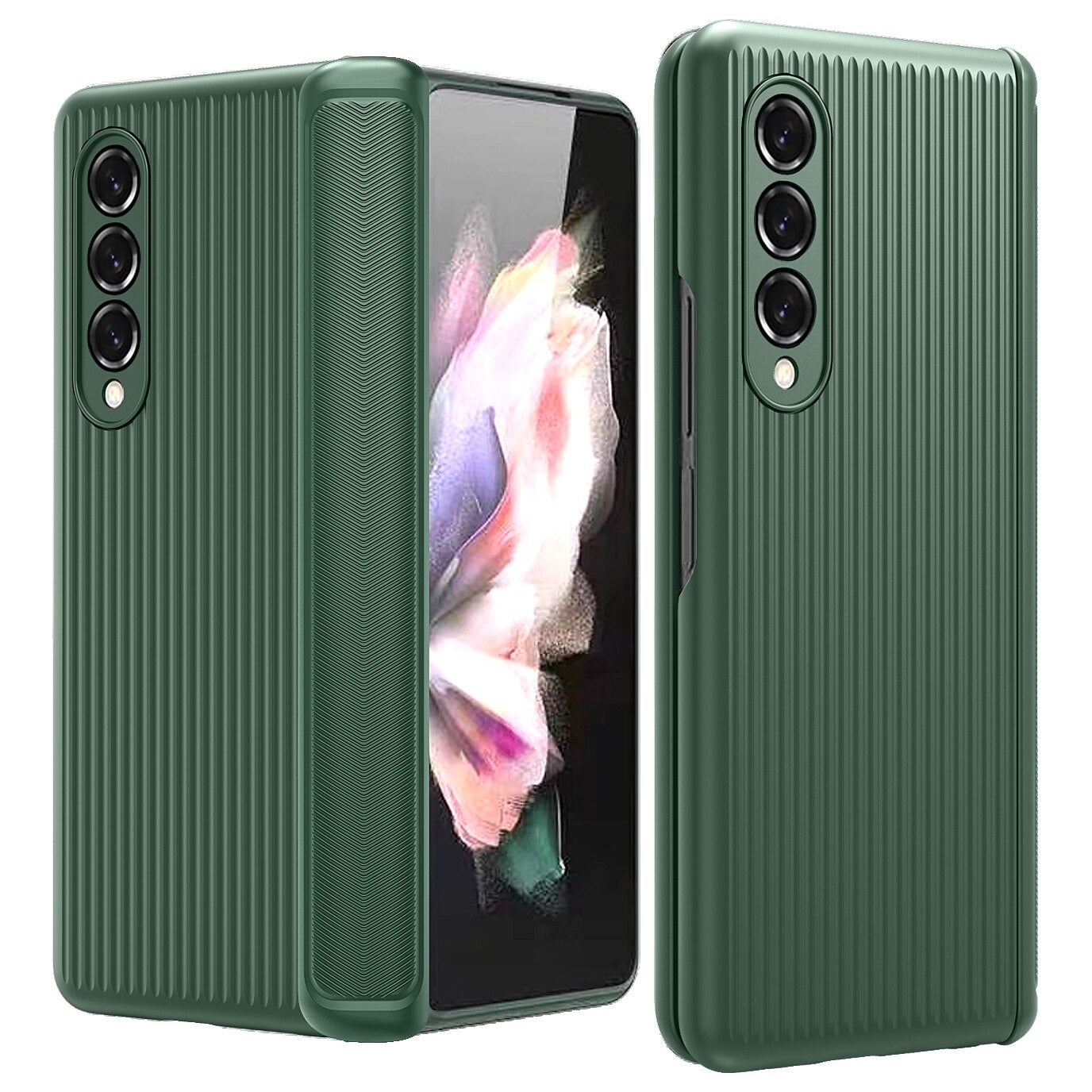 Hot Deal Cover For Samsung Galaxy Z Fold 3 Case Cover Hinge Protection Front Protection Tempered ...