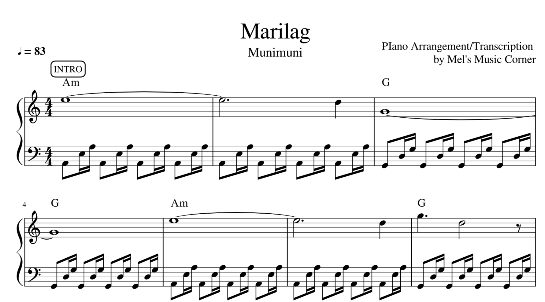 Marilag by Munimuni sheet music - Payhip