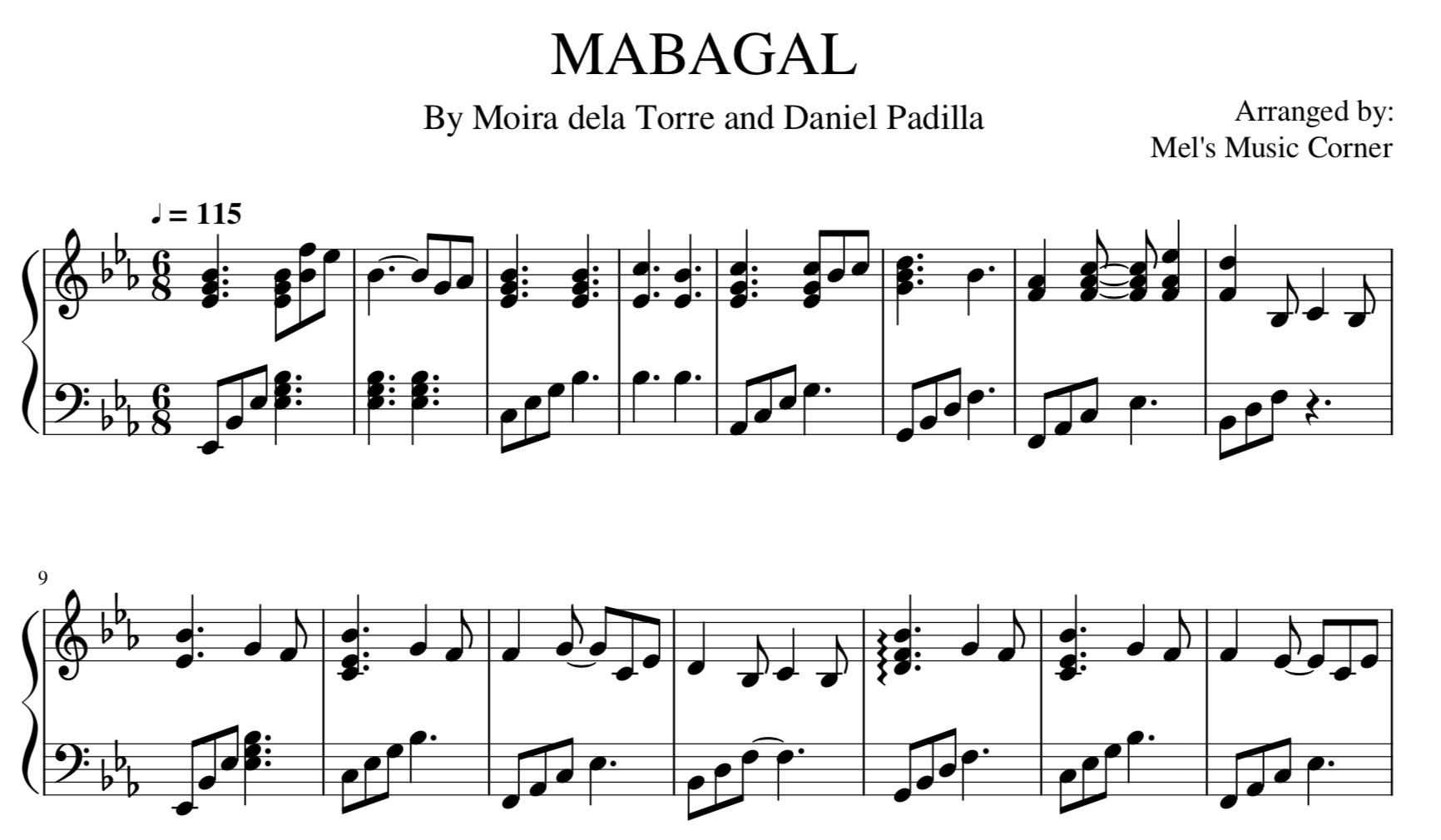 Mabagal by Moira dela Torre & Daniel Padilla sheet music - Payhip
