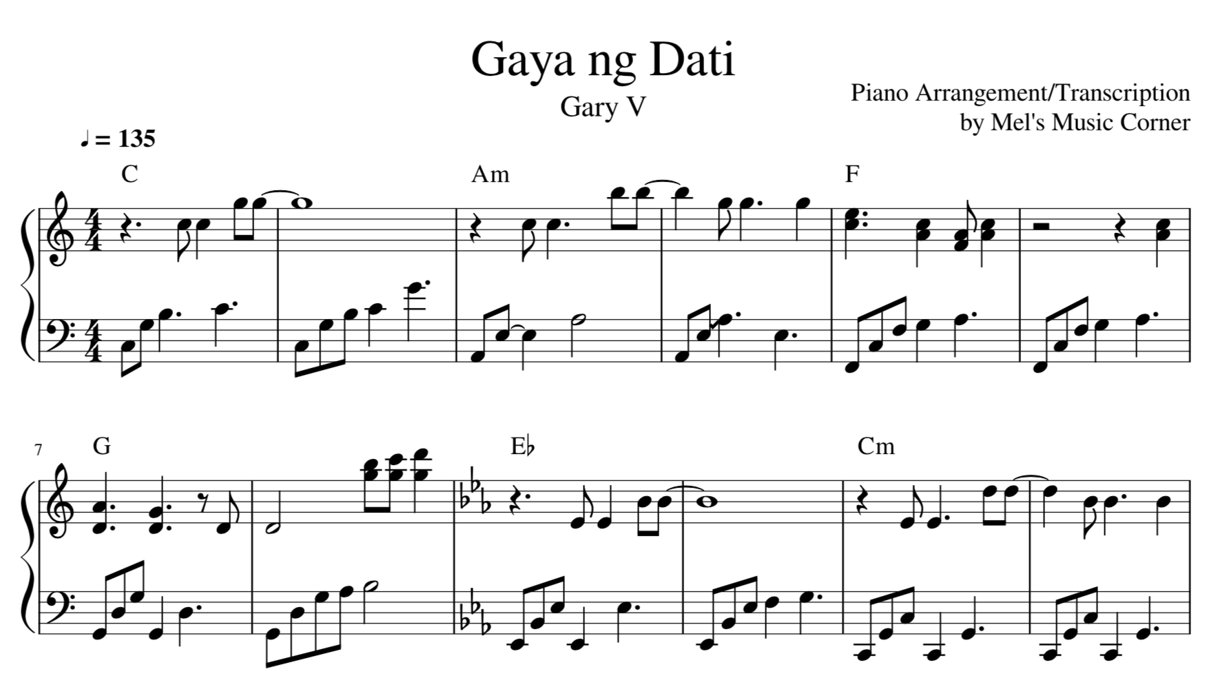 Gaya ng Dati by Gary V. sheet music - Payhip