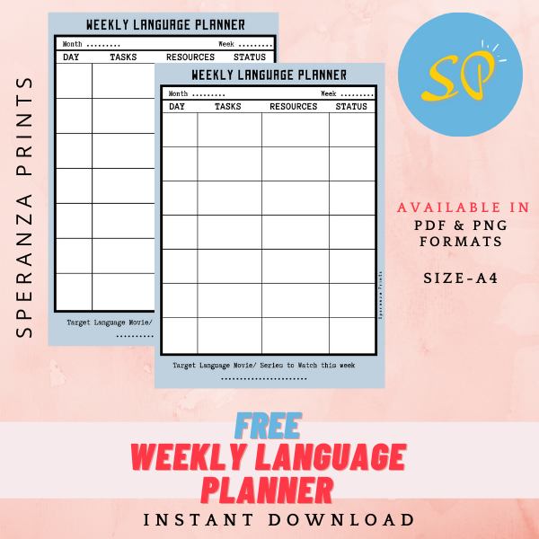 Weekly Language Planner (Free) - Payhip
