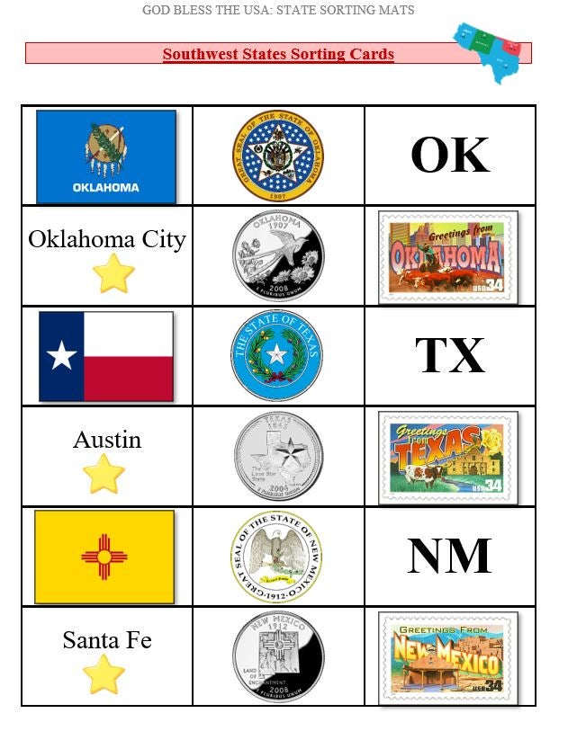 God Bless the USA State Sorting Mats - Payhip