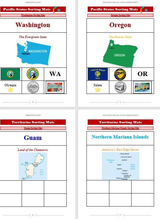 God Bless the USA State Sorting Mats - Payhip