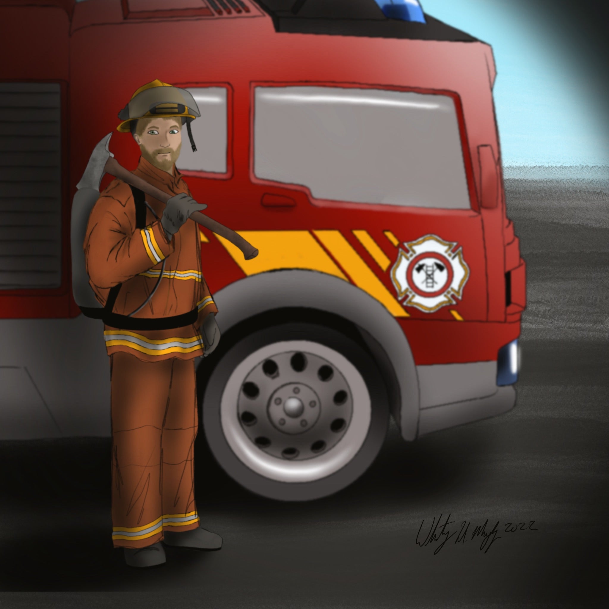 Fireman and Fire Truck - Payhip
