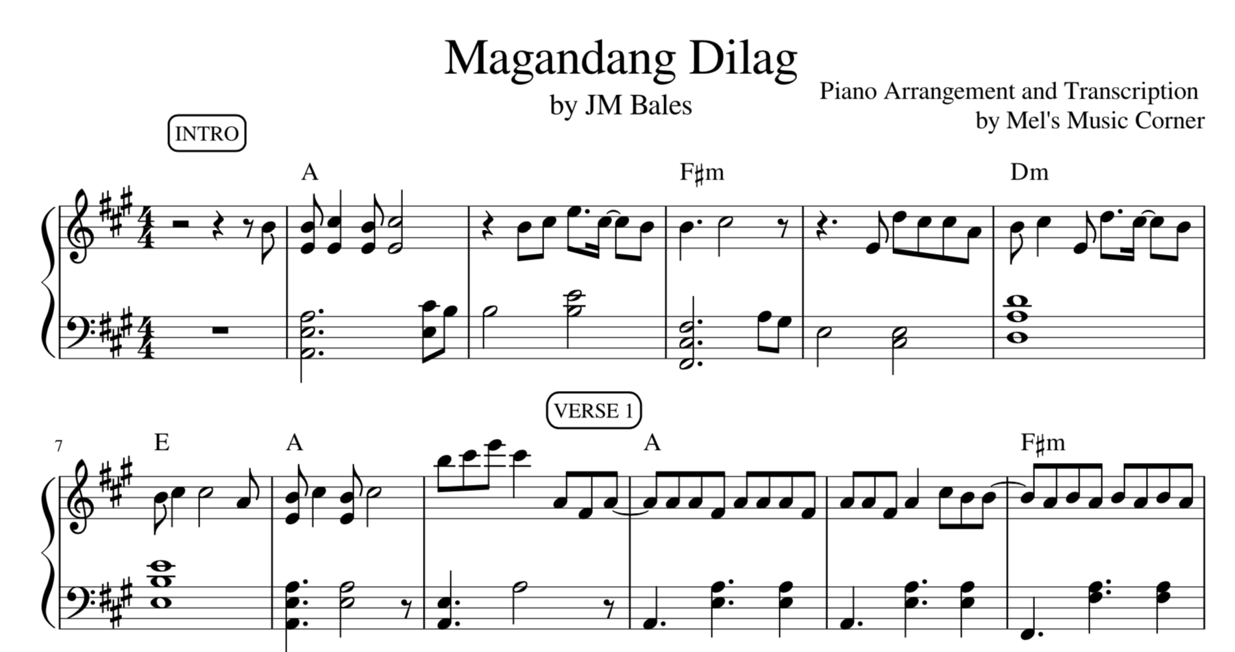 Magandang Dilag by JM Bales sheet music - Payhip