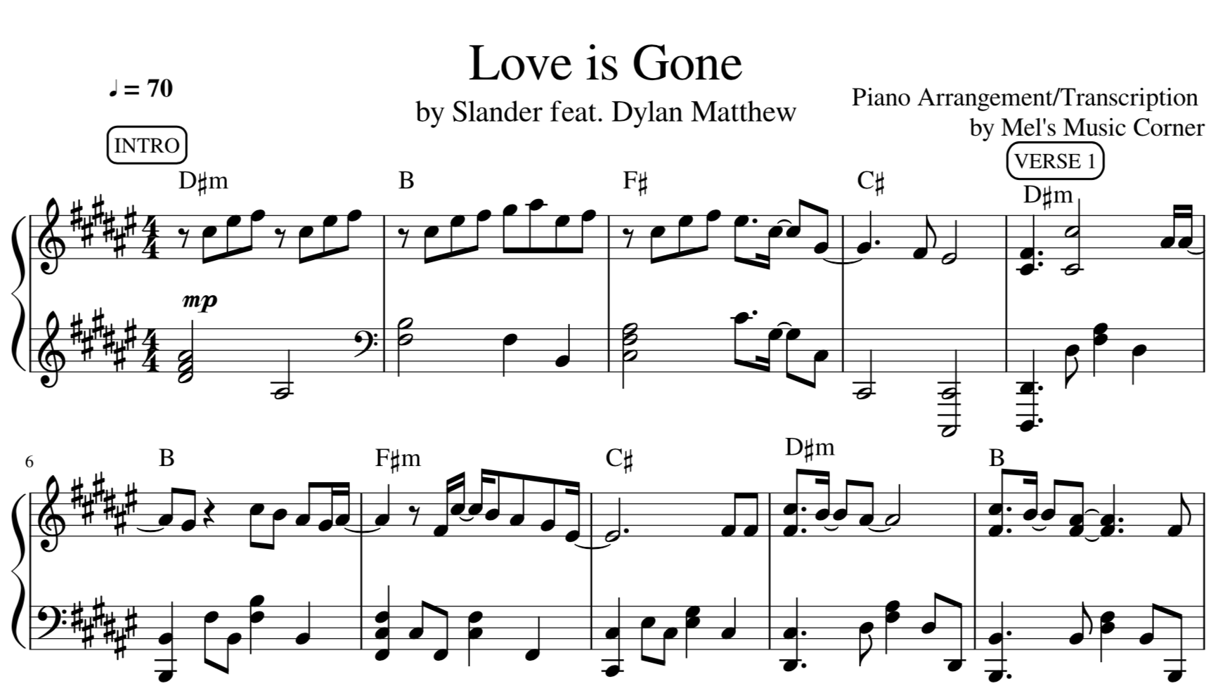 Love is Gone By Slander ft. Dylan Matthew sheet music - Payhip