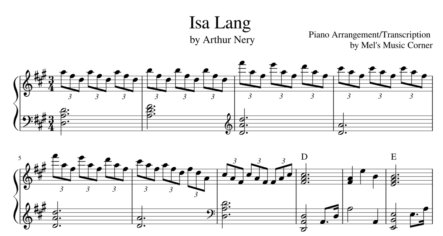 Isa Lang by Arthur Nery sheet music - Payhip