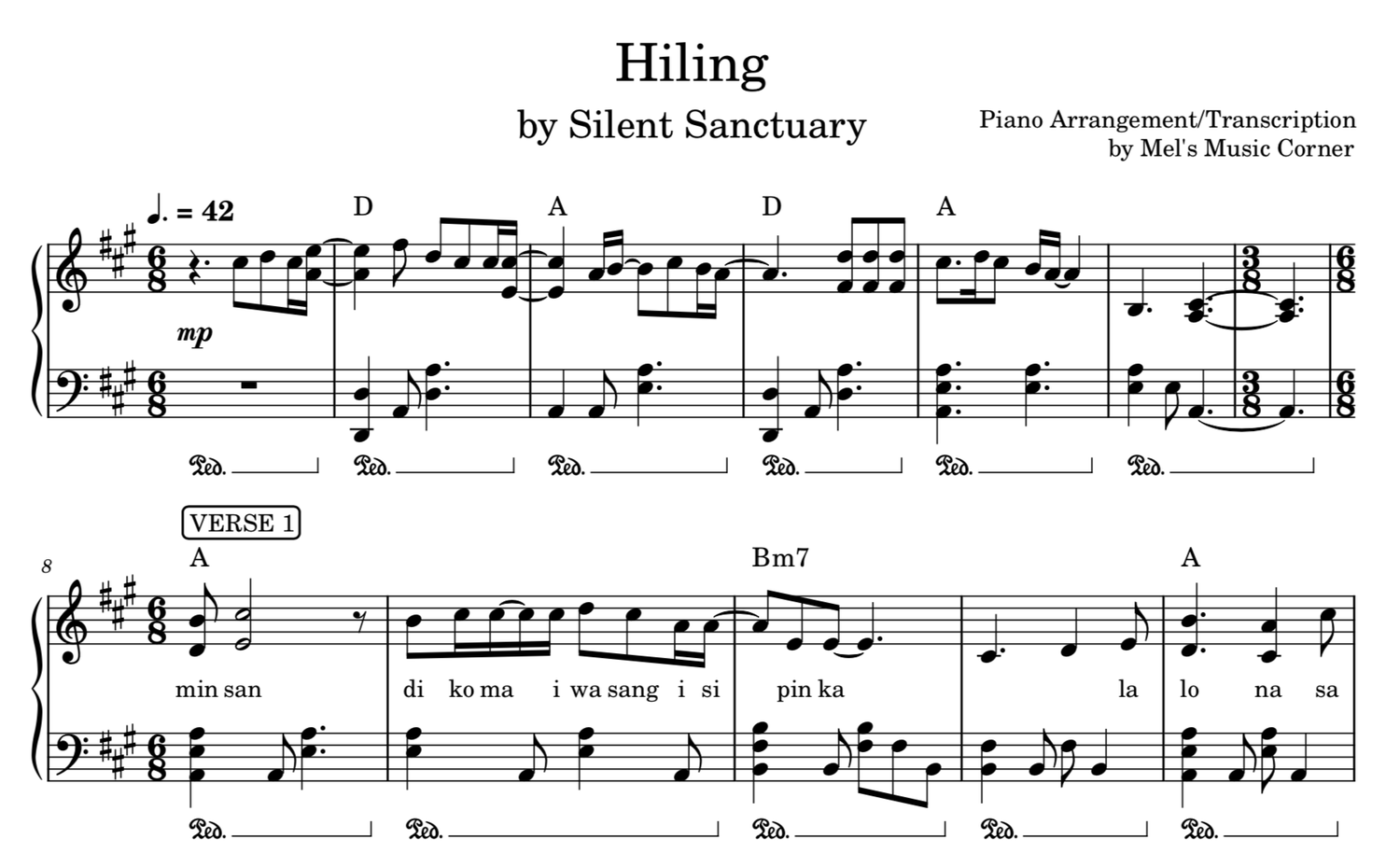 Pasilyo by SunKissed Lola SHEET MUSIC or MIDI - Payhip