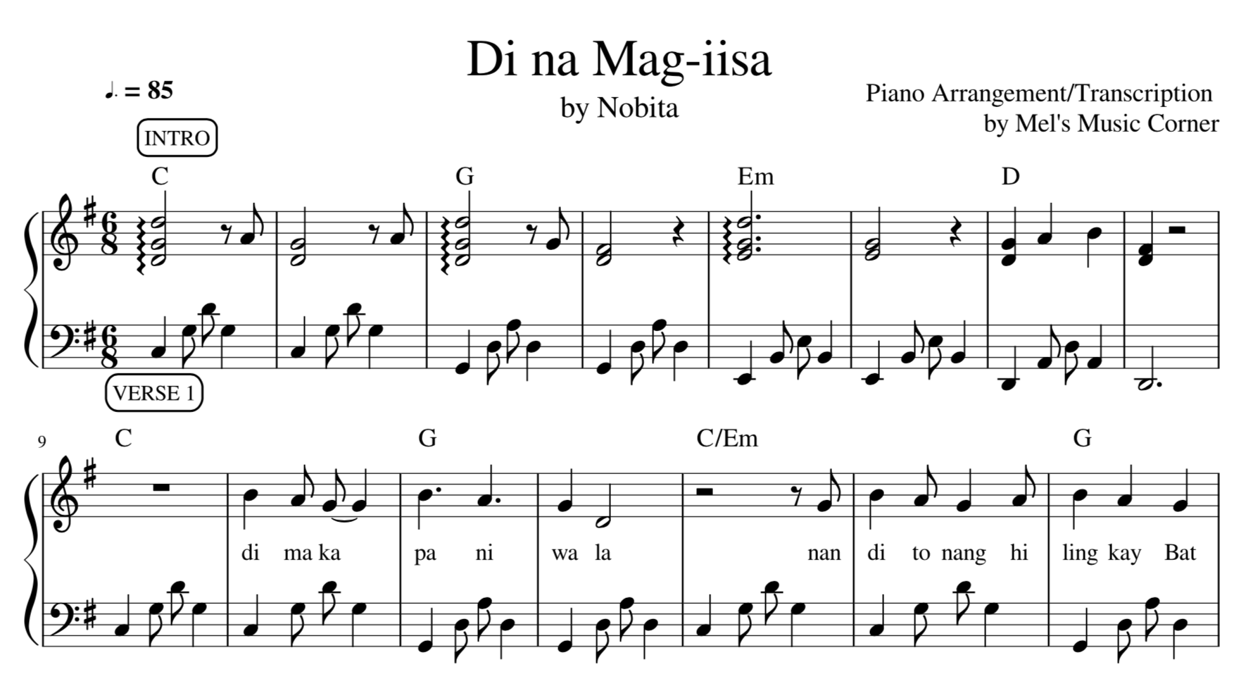 Di Na Mag-iisa by Nobita sheet music - Payhip