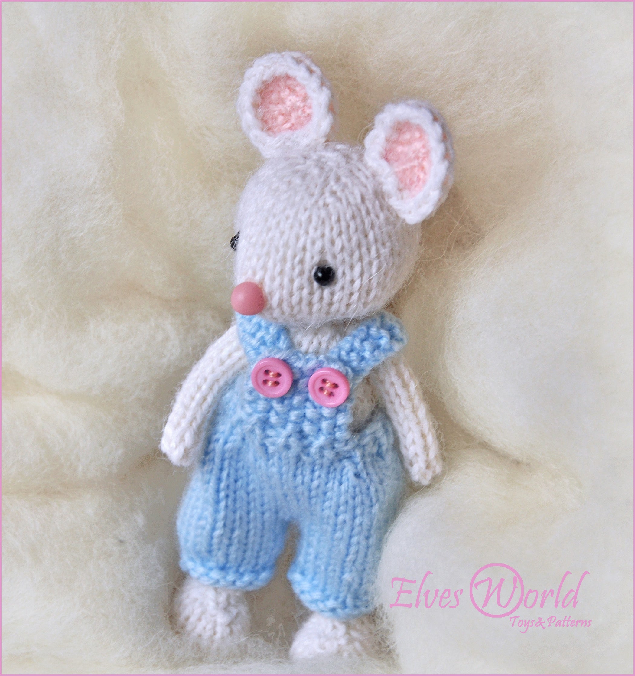 Toy mouse Knitting pattern PDF Knitted animal pattern Stuffed toy ...