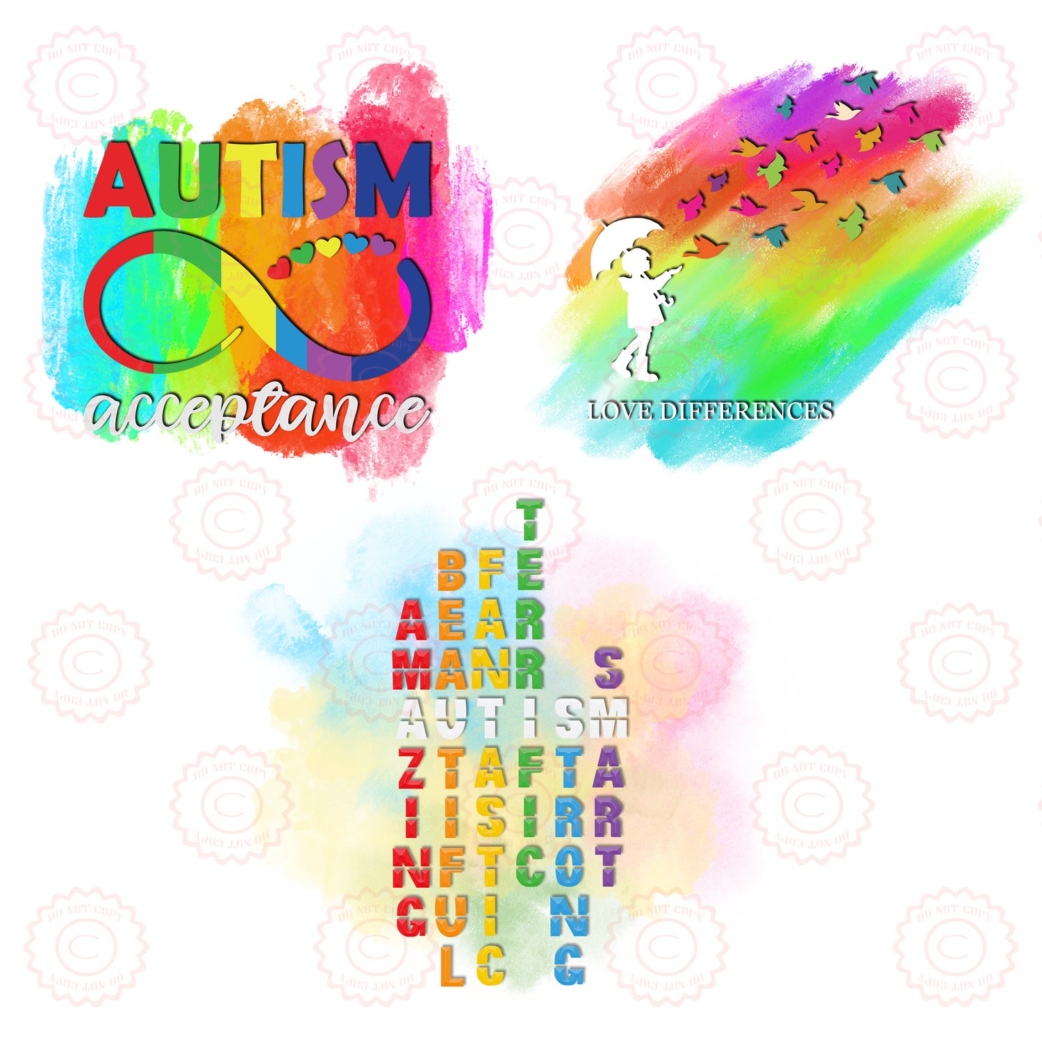 Autism Rainbow Set of 3 - Payhip