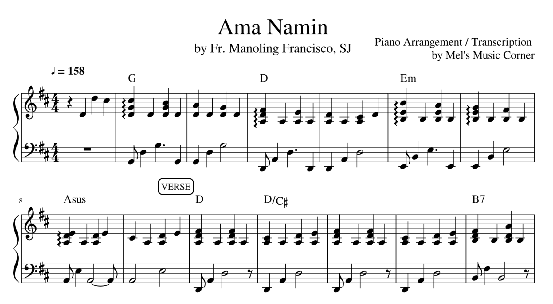 Ama Namin by Fr. Manoling Francisco,SJ sheet music - Payhip