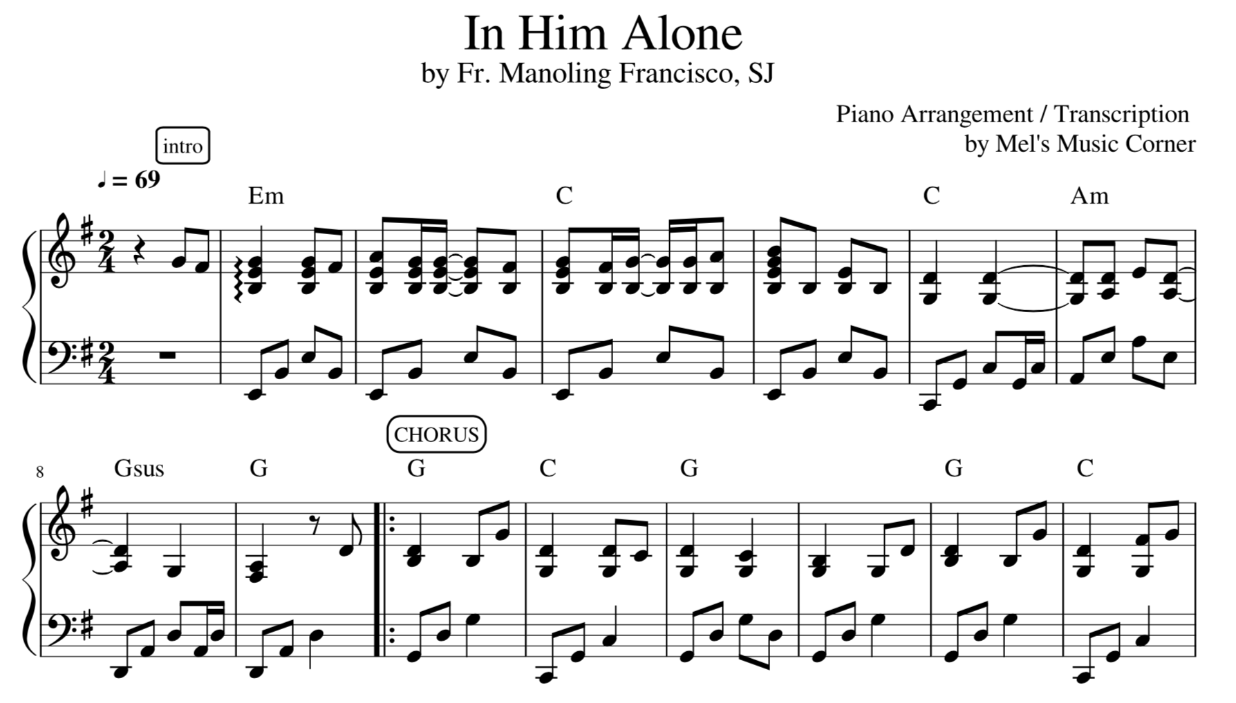 In Him Alone by Father Manoling Francisco, SJ sheet music - Payhip