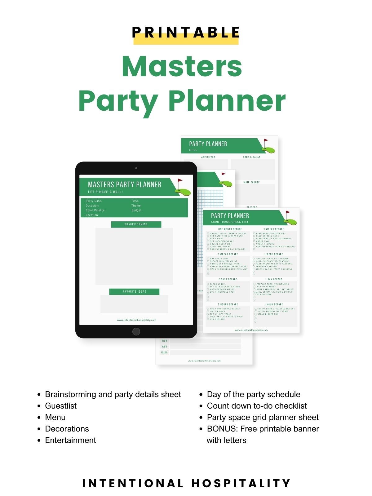 Masters Party Planner (Printable) - Payhip