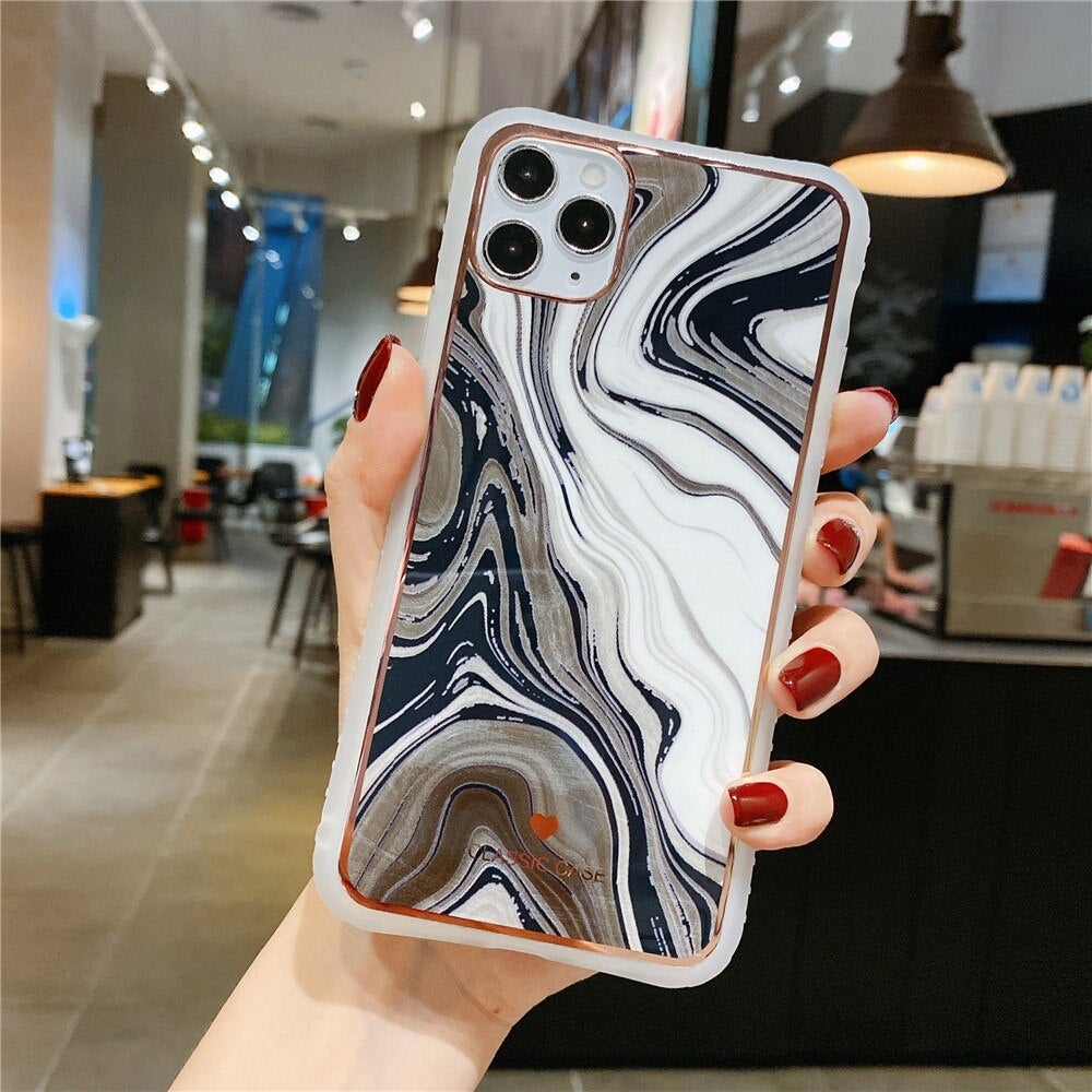 Blue Abstract Water Flow Clear Case Soft Silicon For iPhone11 Pro Max ...