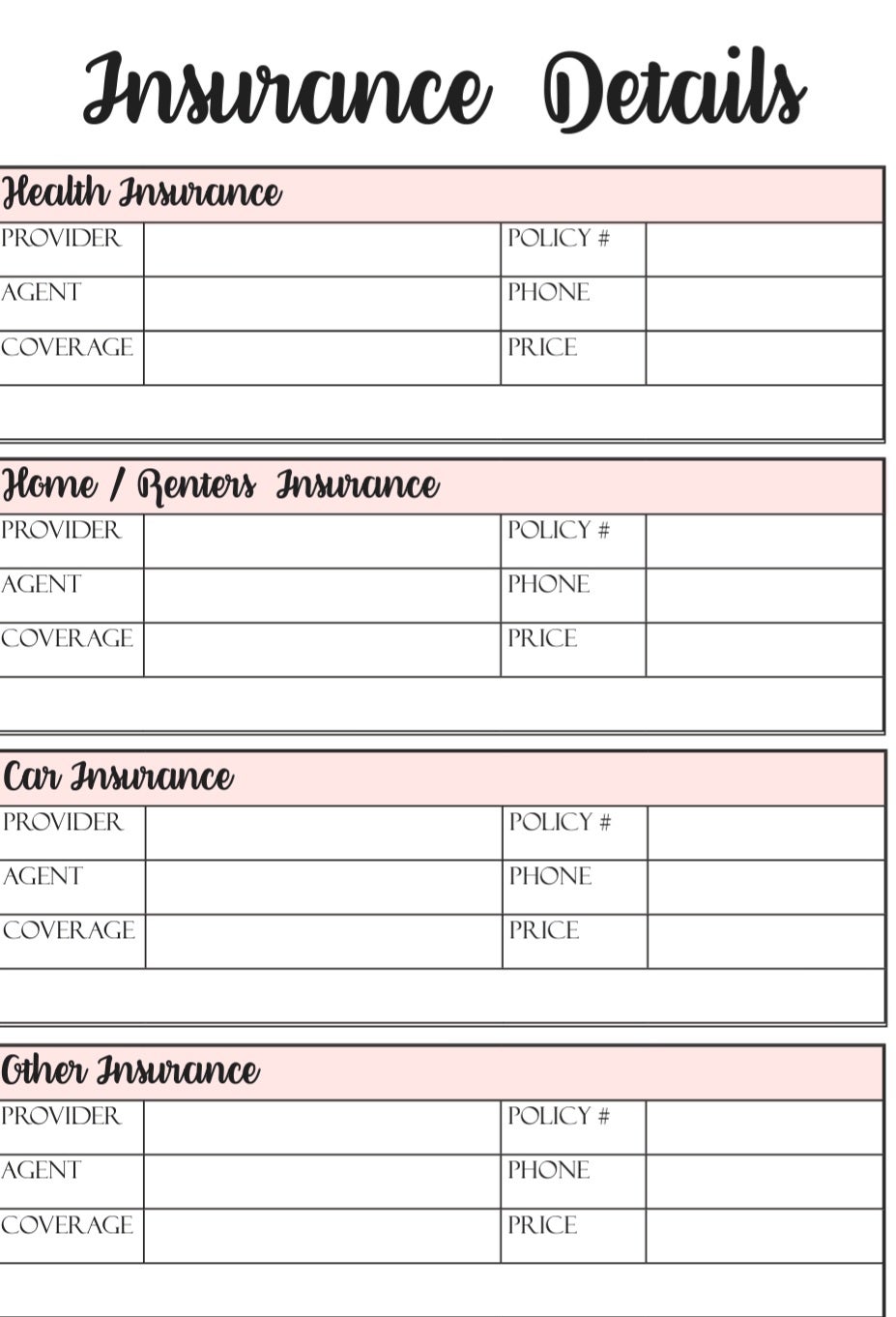 Insurance Tracker - Payhip