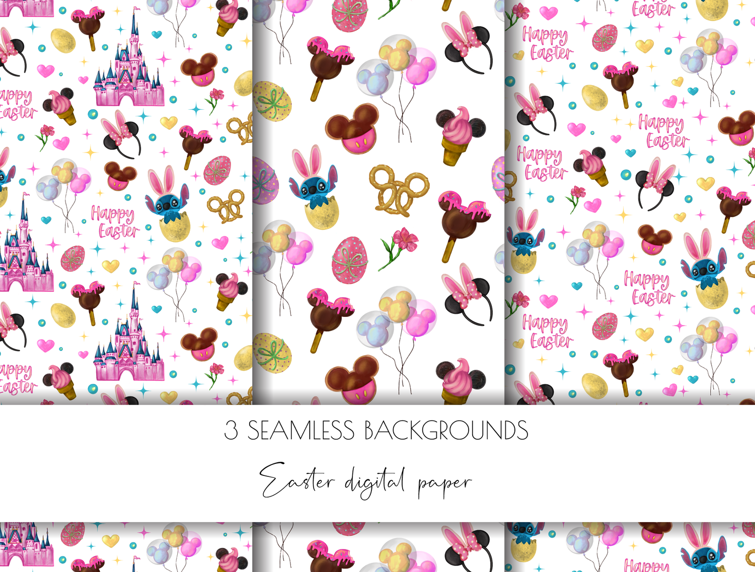 Easter digital paper, Mouse ears, Easter,digital paper, minnie mouse ...