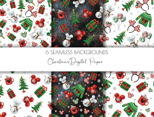 Christmas digital paper,Christmas ,digital paper, Magic Kingdom ...