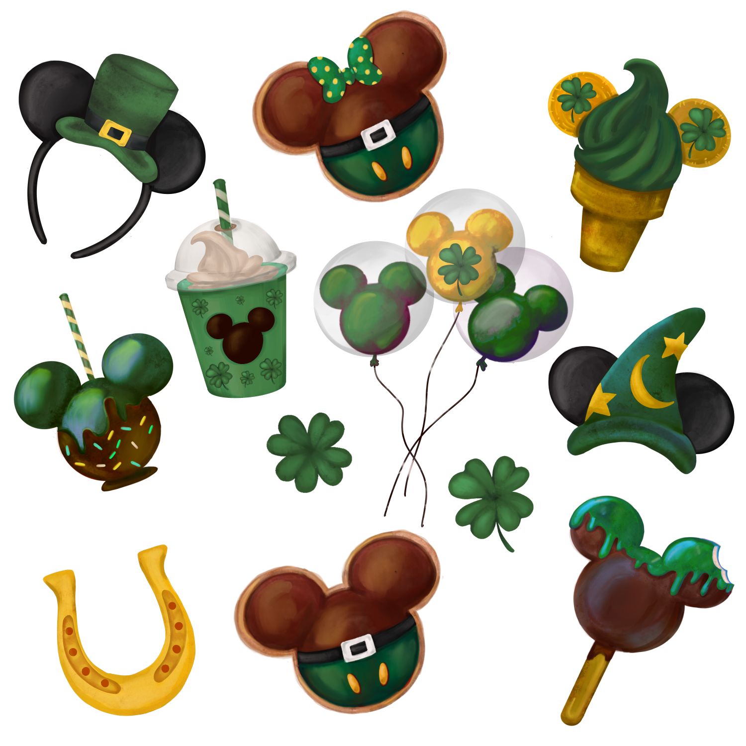 Happy St Patricks Day,St Patrick's clipart,Minnie mouse ears,Saint ...