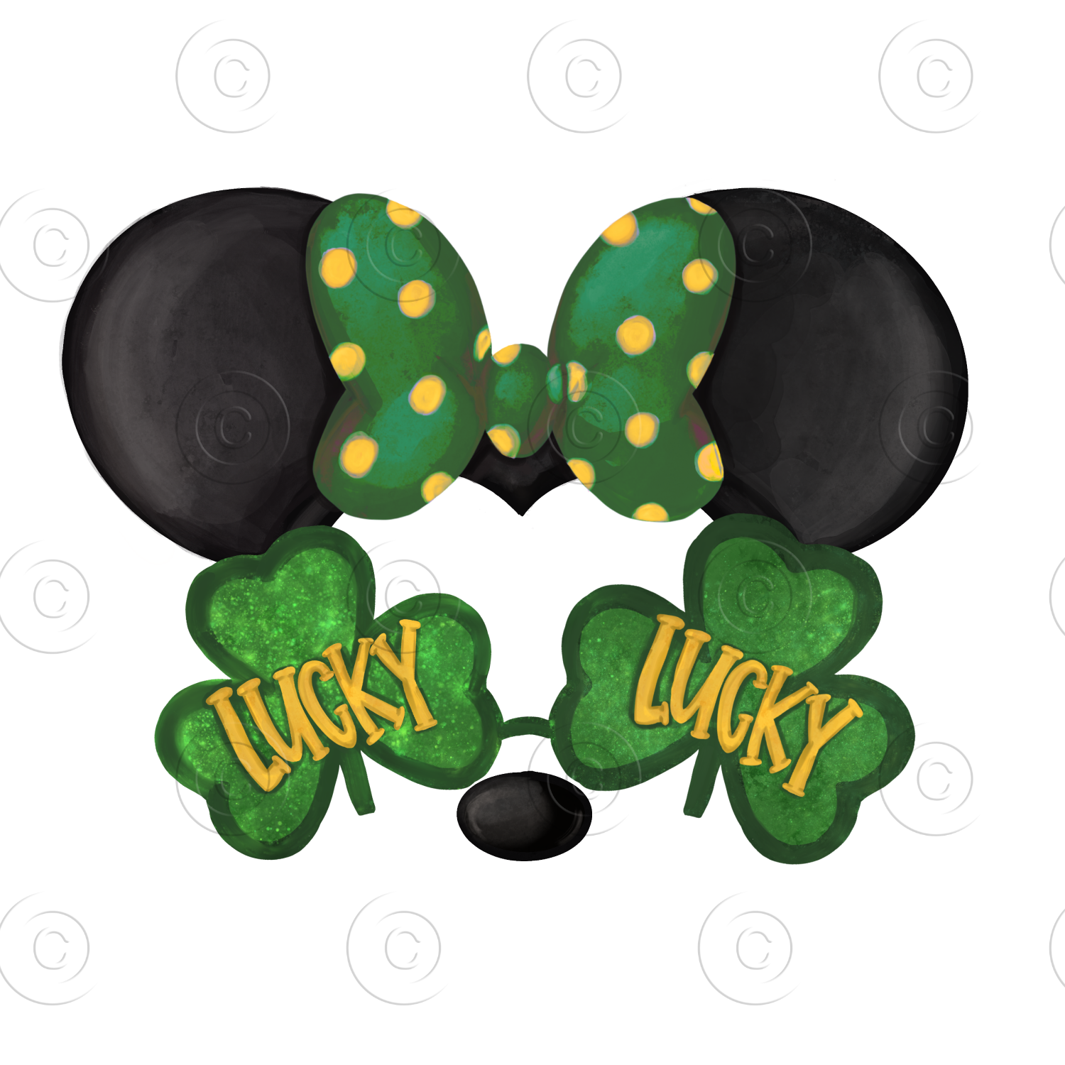 St Patricks Day digital paper, Mouse ears, Happy St Patricks Day ...