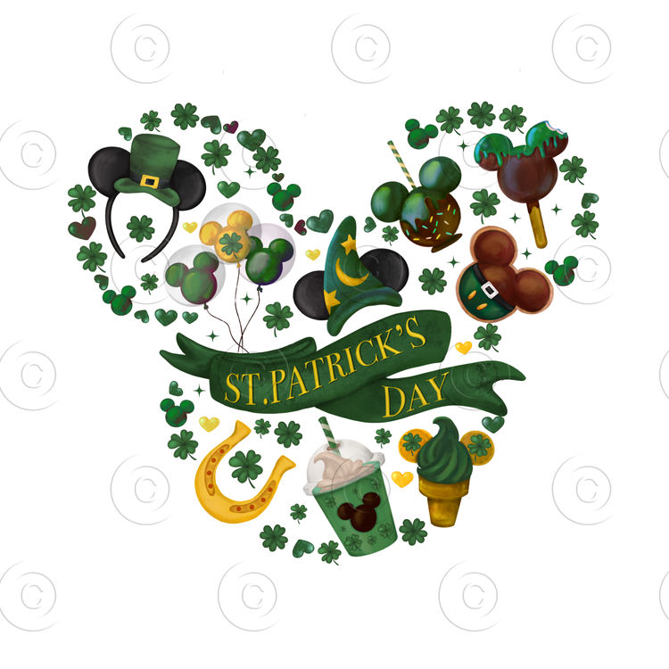 Happy St Patricks Day , Minnie Magic Kingdom,Minnie mouse ears,Saint Patrick Shirt, sublimation ...