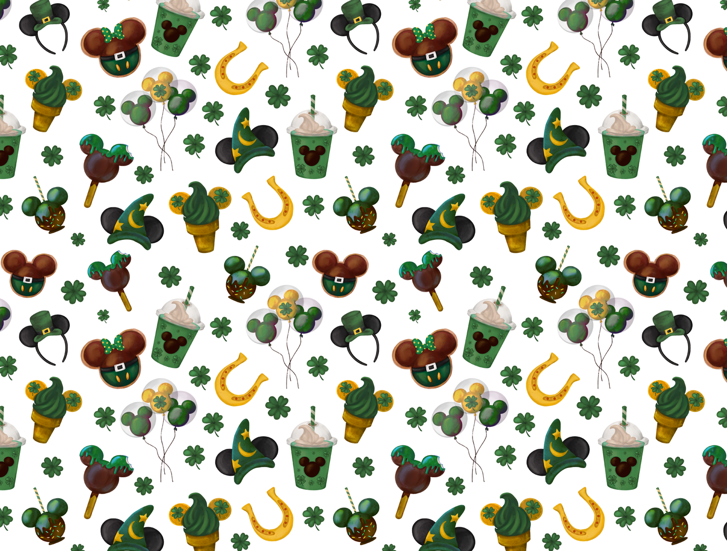 St Patricks Day digital paper, Mouse ears, Happy St Patricks Day ...