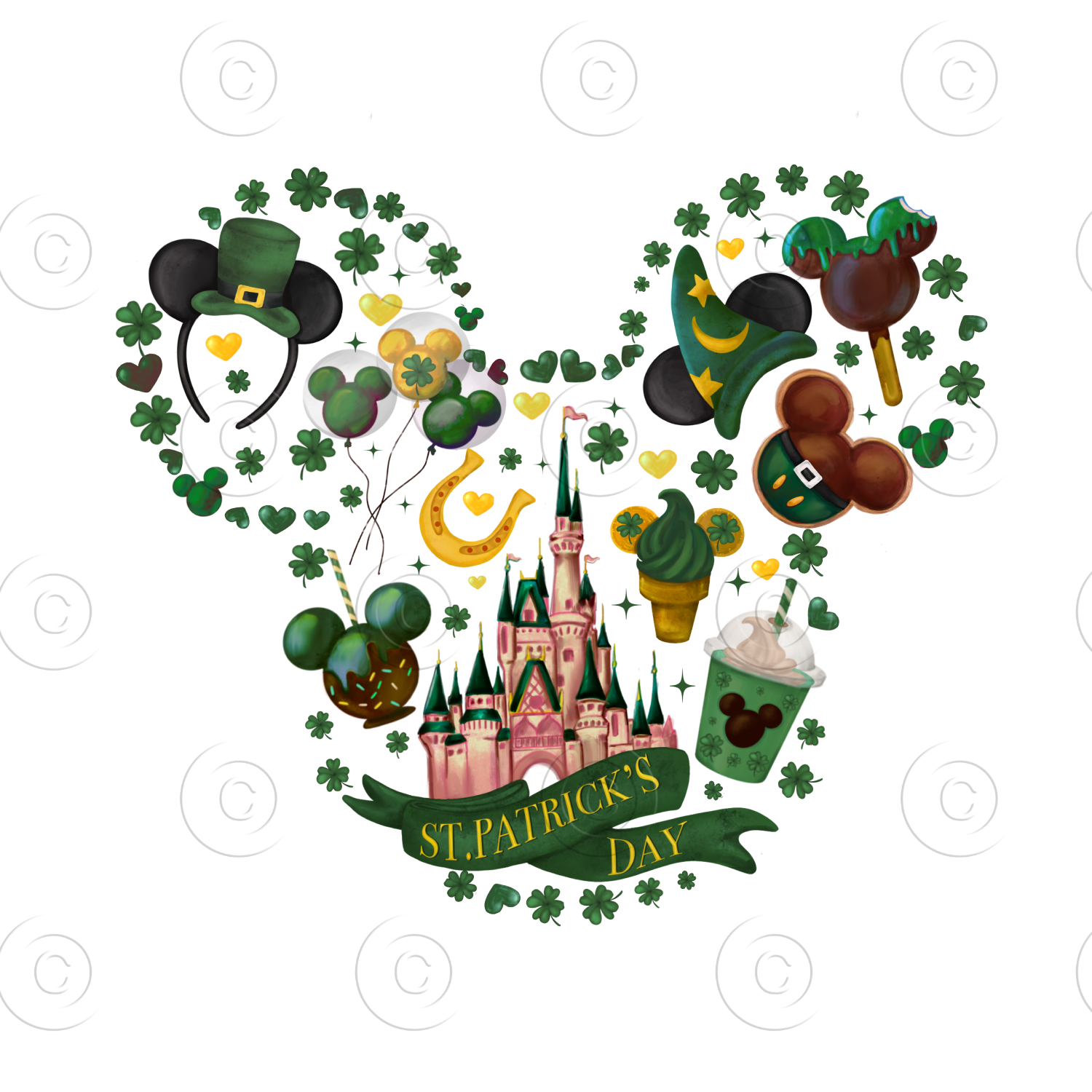 Happy St Patricks Day , Minnie Magic Kingdom,Minnie mouse ears,Saint ...