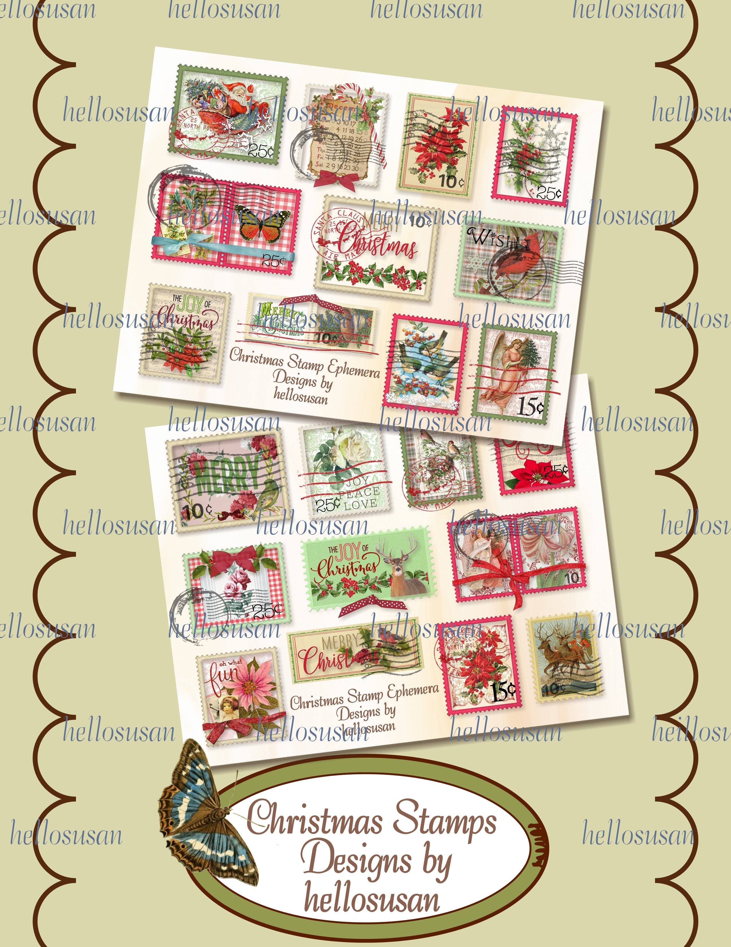 Christmas Stamps Journal Digital Kit - Payhip