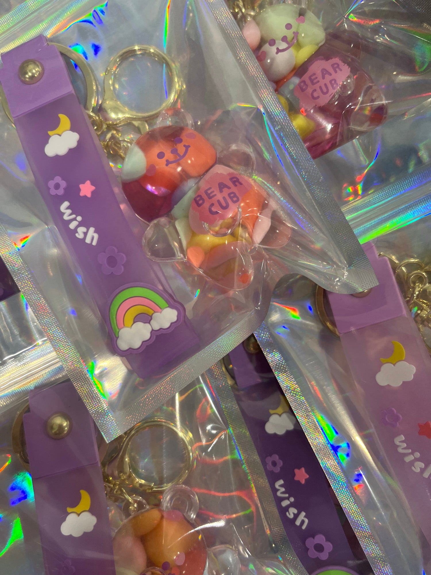 Purple teddy bear keychain - Payhip