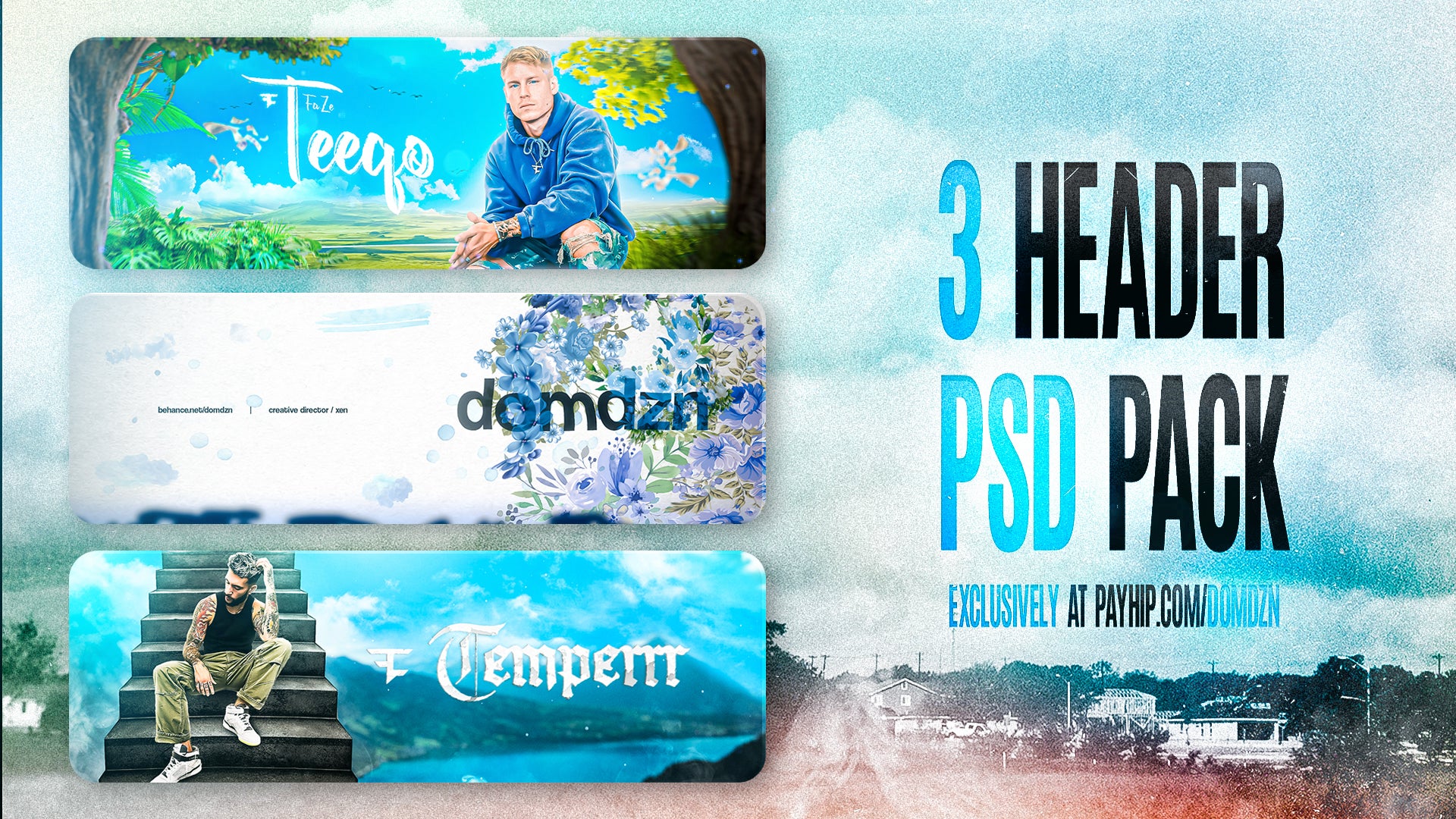 Dom's 3 HEADER PSD Pack 2022 - Payhip