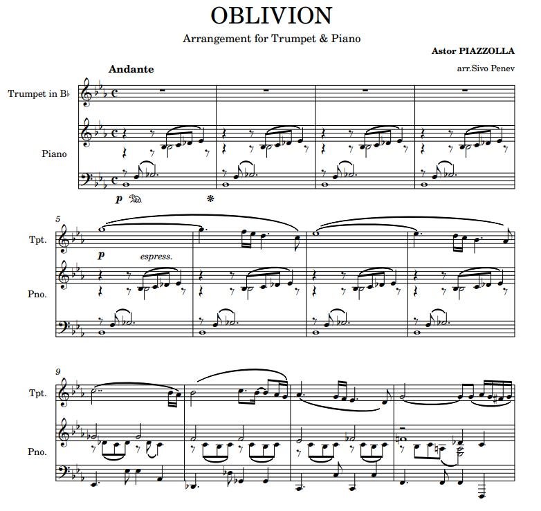 Astor Piazzolla - Oblivion (Solo Piano part) - Payhip
