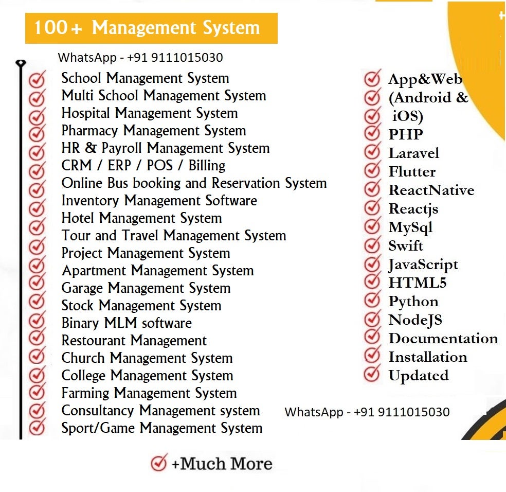 Get 100 Management Web Applications along with source codes - Payhip