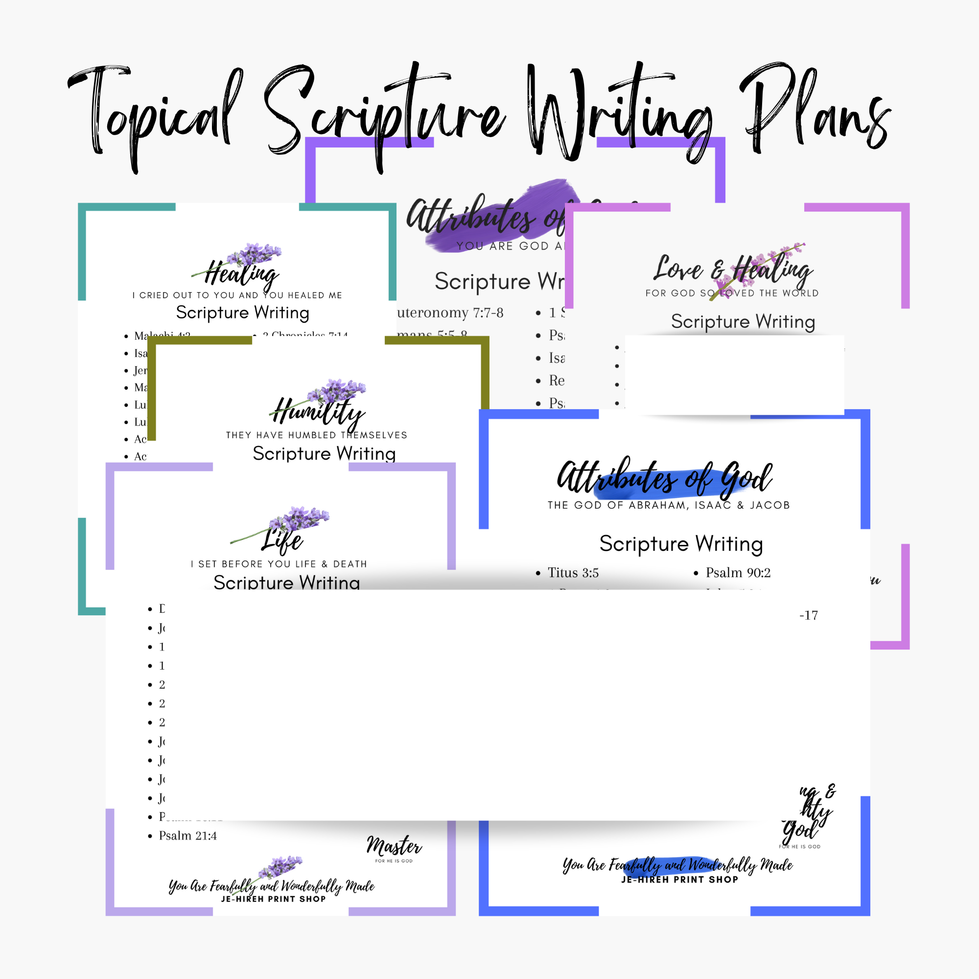Topical Scripture Writing Plans (Set of 6 with S.O.A.P. Worksheet) - Payhip