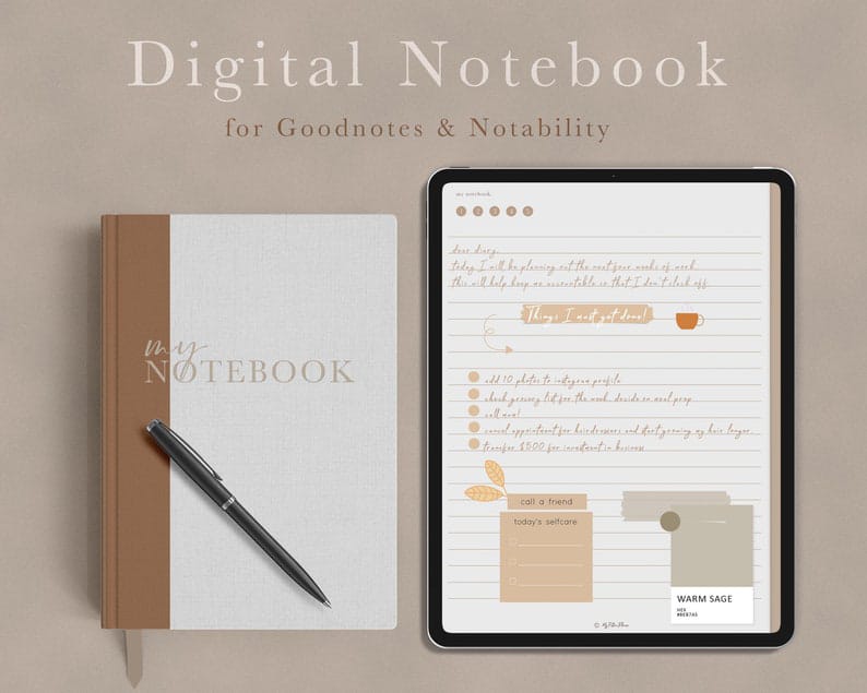 Digital Notebook Goodnotes, Hyperlinked Tab Digital Notebook for ...
