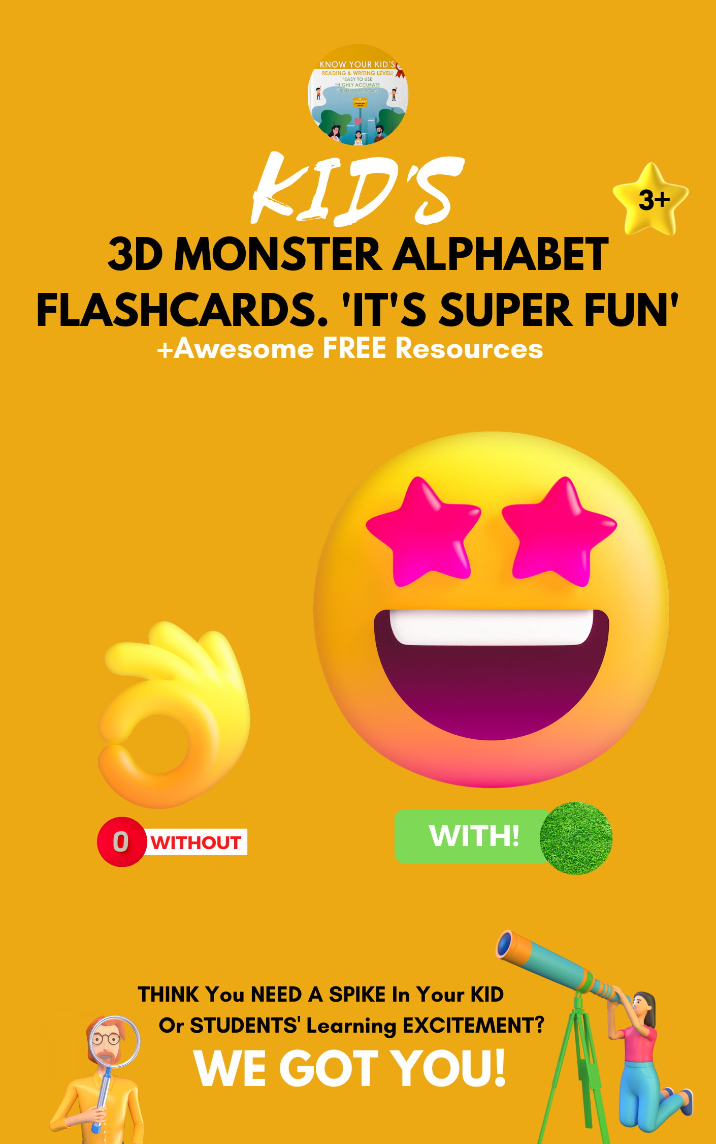EXCITE! Your KIDS With Their FAVORITE Super FUNNY 3D MONSTER ABC ...