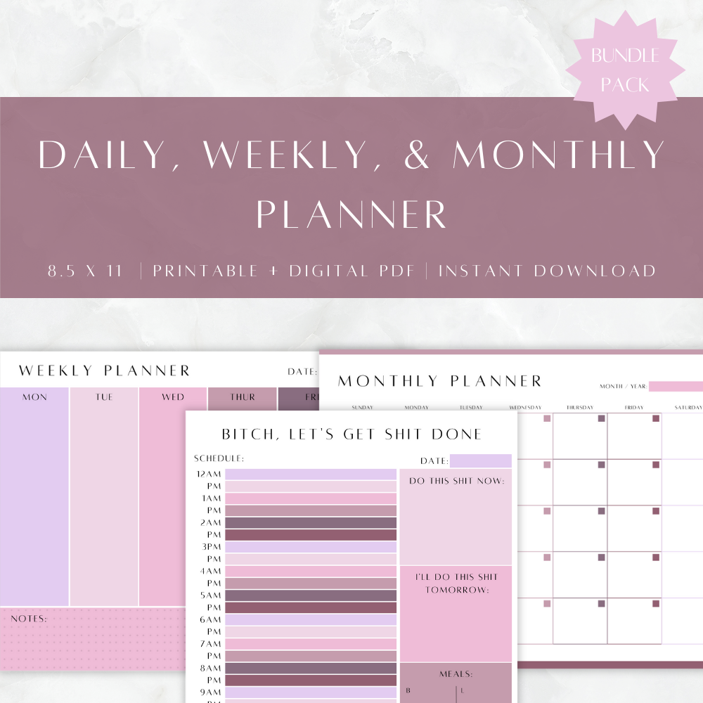 Planner Bundle - Blush Merlot - Payhip