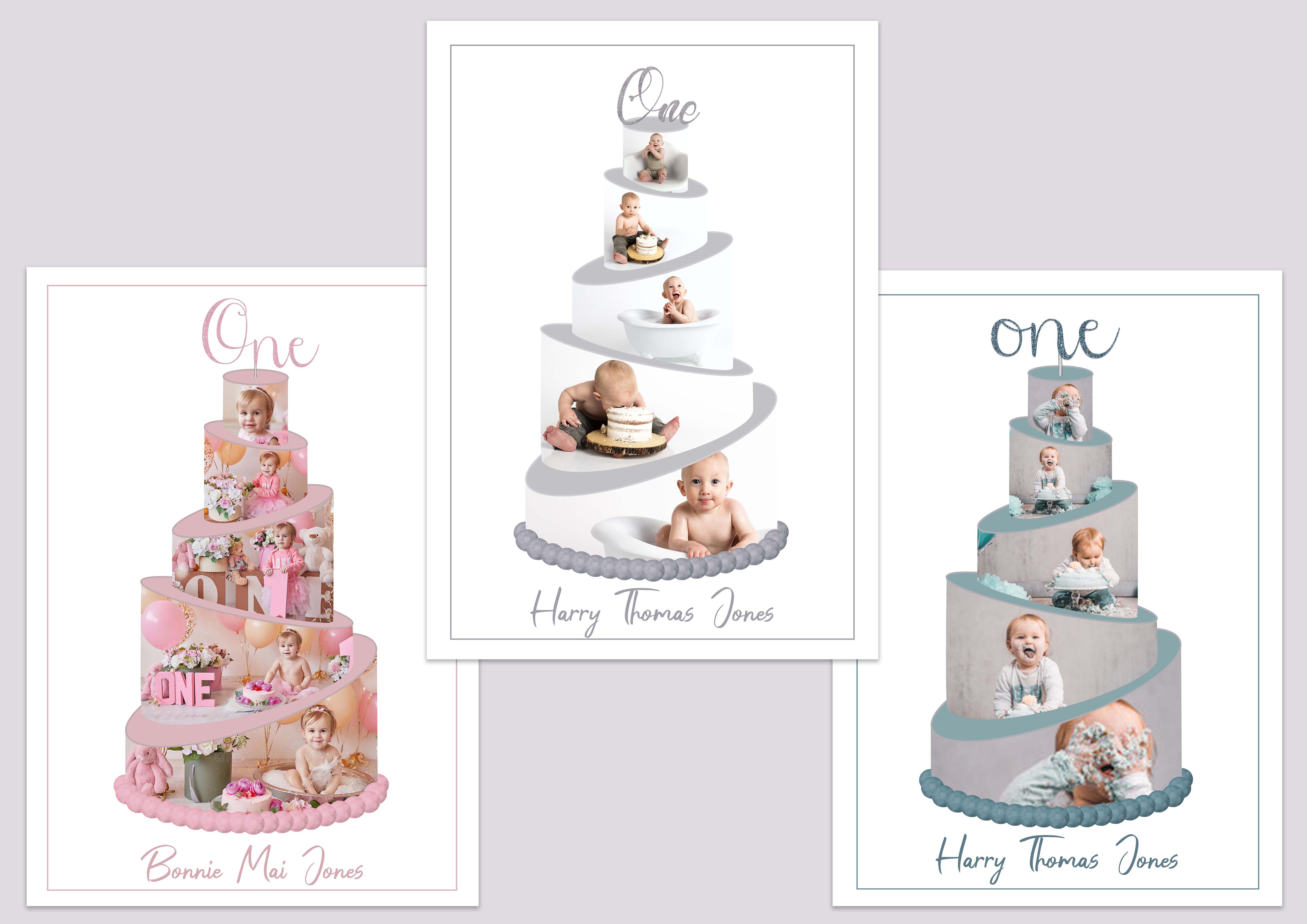Cake Smash Template Set -5 tier - white/colour - Payhip