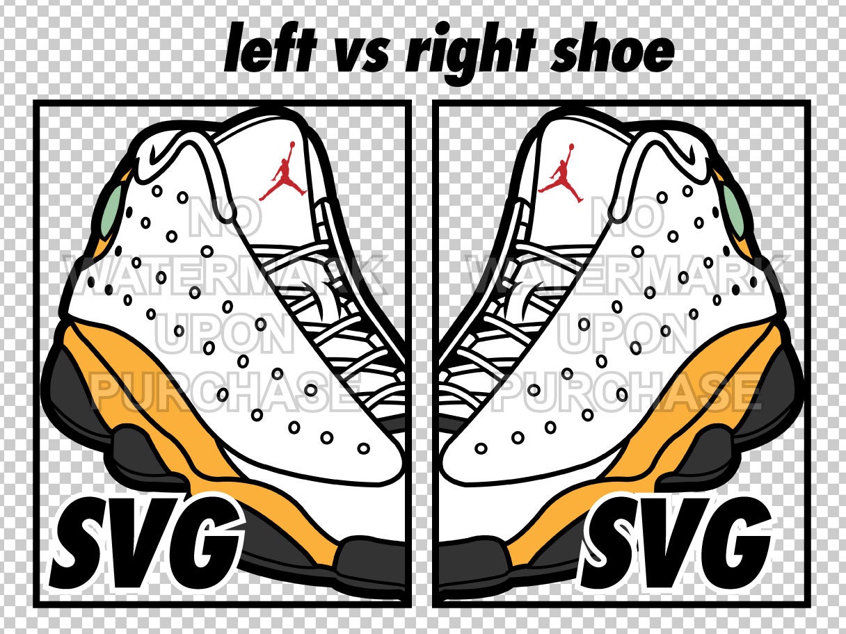 Air Jordan 13 Del Sol JPEG PNG SVG right & left shoe bundle - Payhip